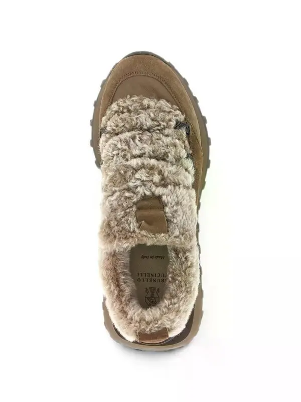 Brunello Cucinelli Monile Shearling-insert Sneakers
