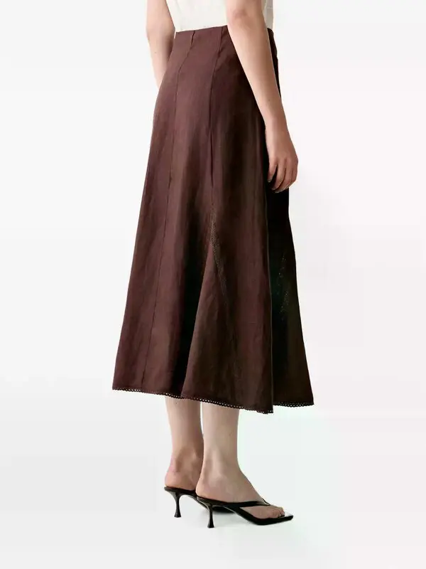 HOSS INTROPIA Raina Crochet-trim Flared Midi Skirt