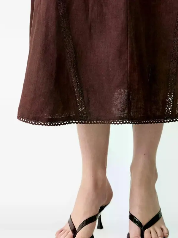 HOSS INTROPIA Raina Crochet-trim Flared Midi Skirt