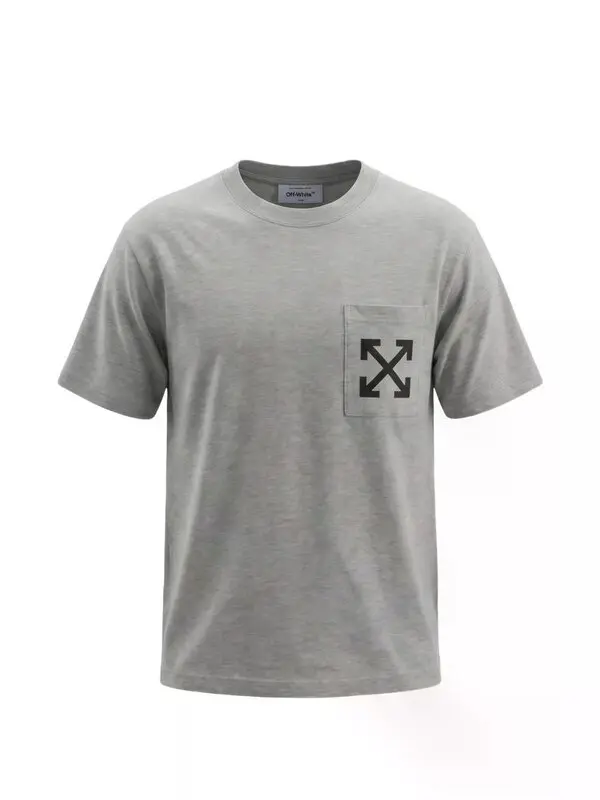 Off-White Arrows-print Patch Pocket T-shirt - Grey