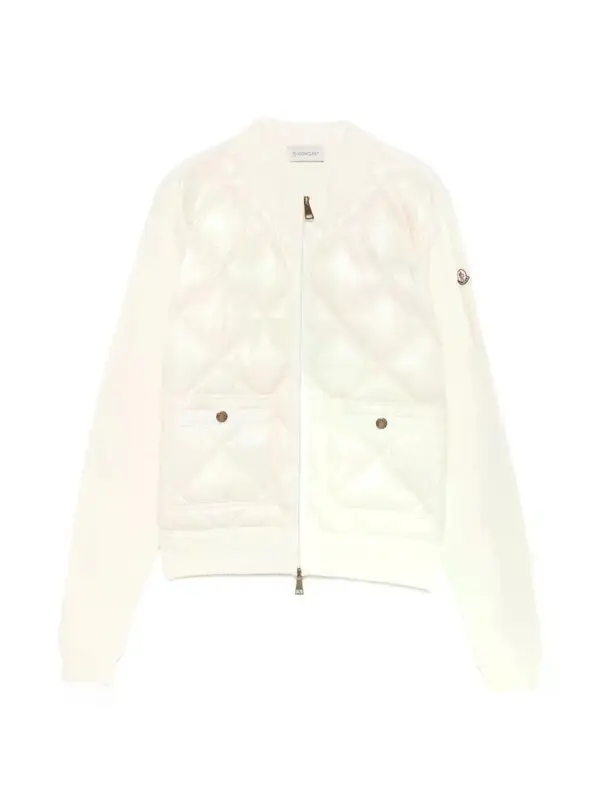 Moncler Quilted Panelled Jacket - Neutrals