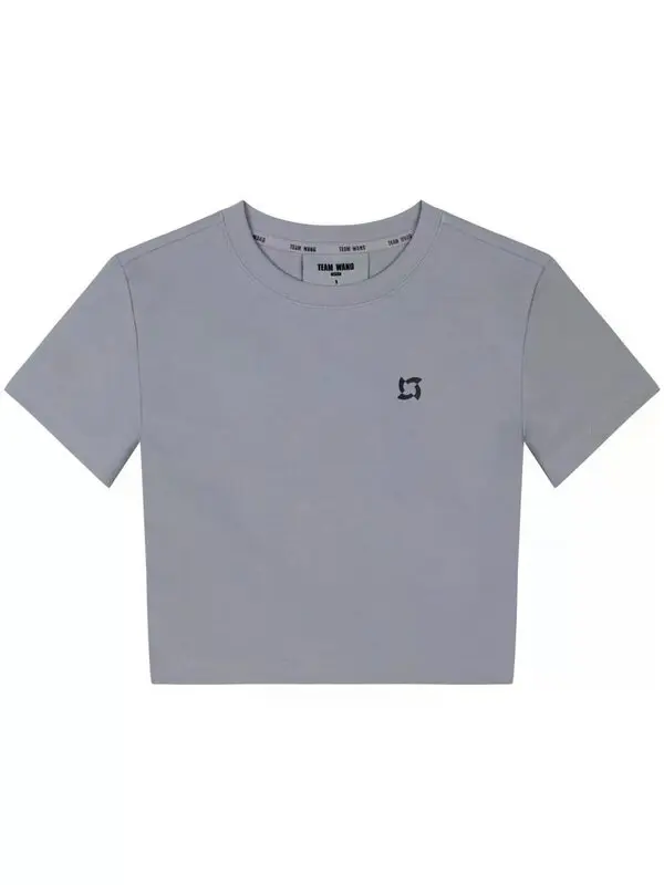 TEAM WANG DESIGN X Chuang Asia Logo-print Cropped T-shirt - Grey