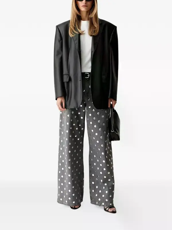 Karl Lagerfeld Stud-embellished Wide-leg Jeans