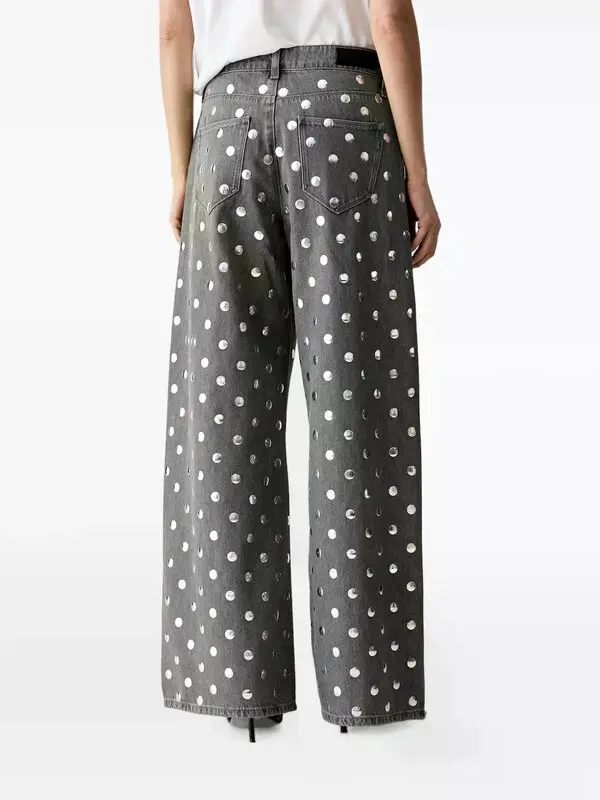 Karl Lagerfeld Stud-embellished Wide-leg Jeans