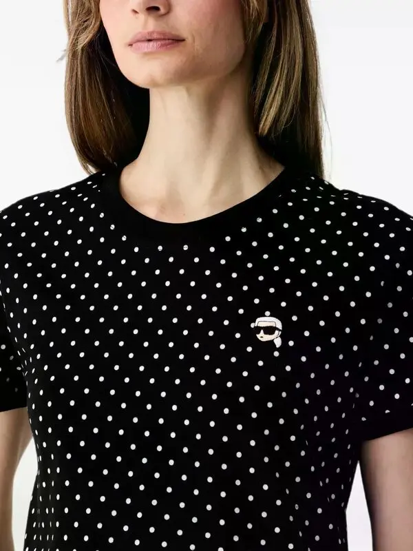 Karl Lagerfeld Polka-dot Logo-patch T-shirt