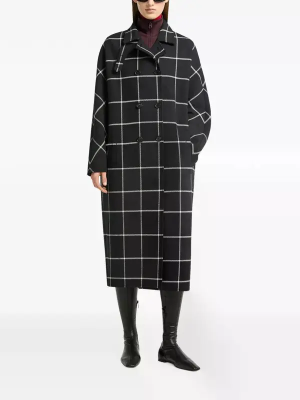 COURREGES Checked Double-breasted Coat