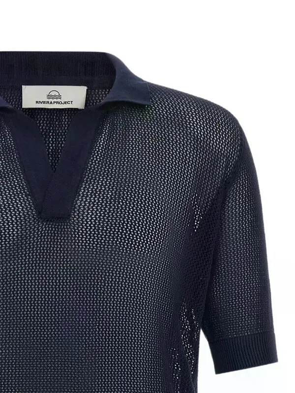 RIVIERA Openwork Cotton Polo Shirt