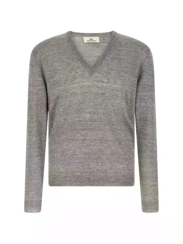 RIVIERA Melange V-neck Sweater - Grey