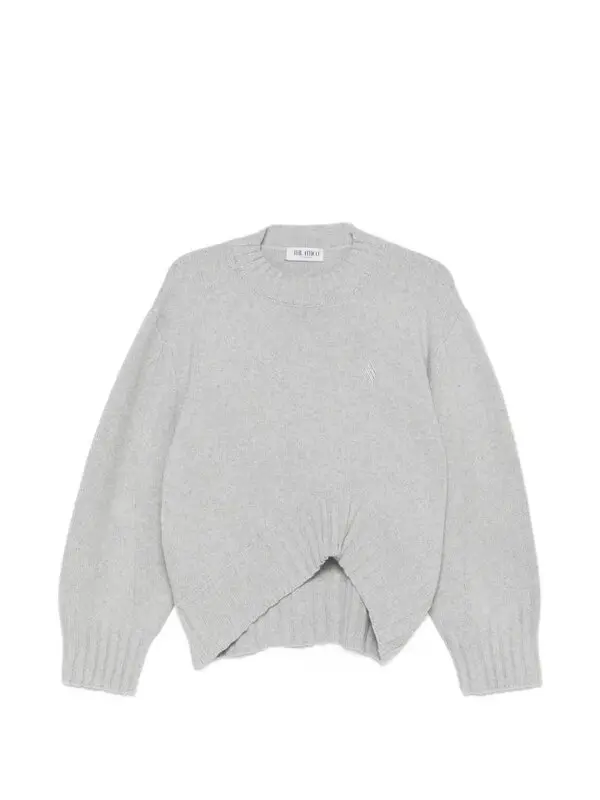 Attico Embroidered Logo V-neck Sweater