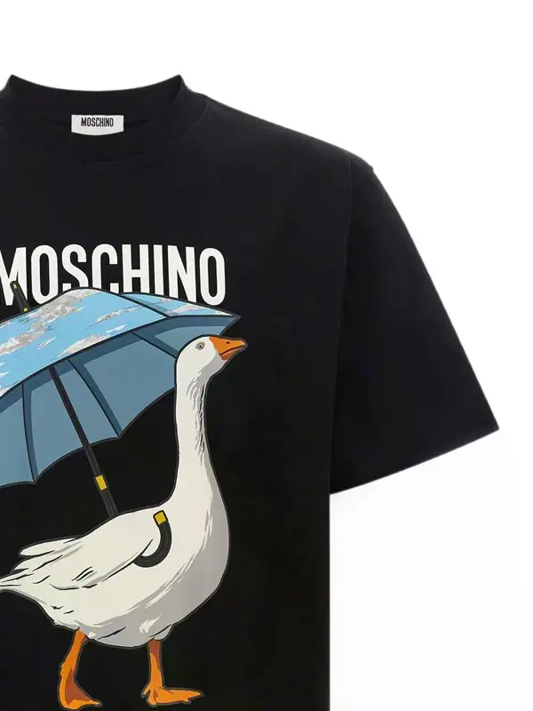 Moschino Goose-print Logo-print T-shirt