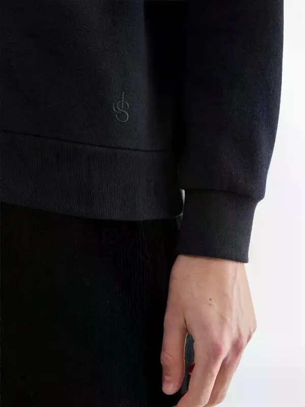 JIL SANDER Monogram-embroidered Polo-collar Sweatshirt