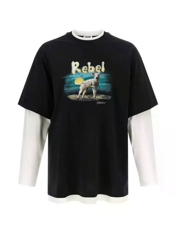Moschino Rebel Graphic-print T-shirt - Black