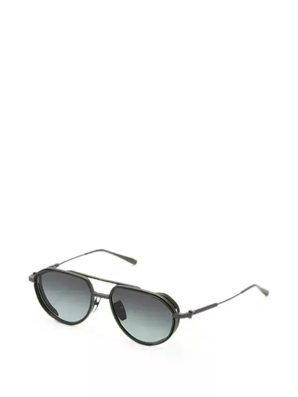 AKONI Skyracer Geometric-frame Iron Sunglasses - Black