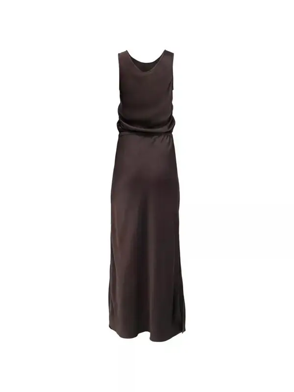 Brunello Cucinelli Satin Drawstring Maxi Dress