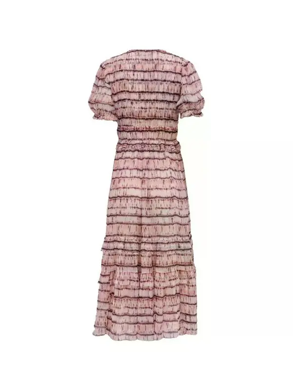 Ulla Johnson Elodie V-neck Silk Midi Dress - Pink