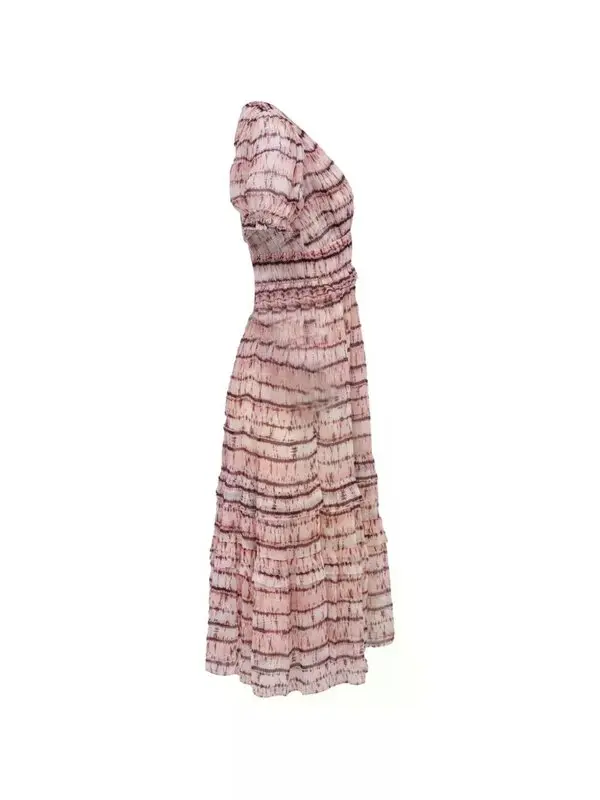 Ulla Johnson Elodie V-neck Silk Midi Dress - Pink