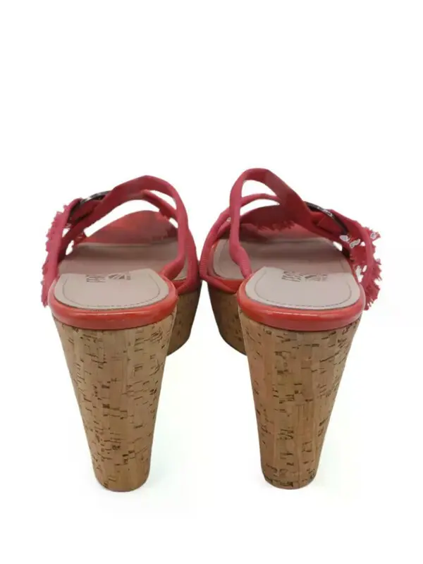 FERRAGAMO Red Ribbon Wedge Sandals