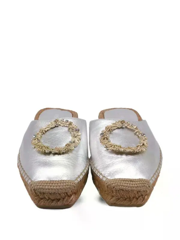JIMMY CHOO Nadene Embellished Espadrilles - Silver
