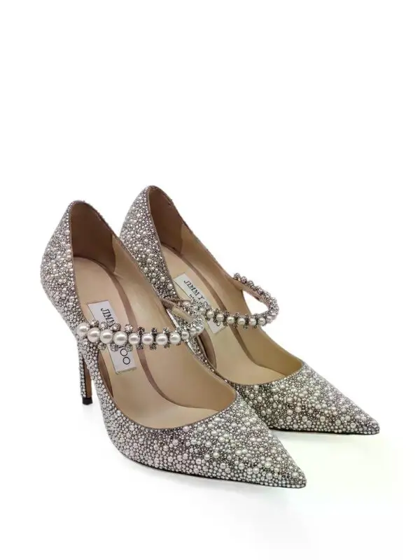 JIMMY CHOO Baily Crystal-embellished Pumps - Silver