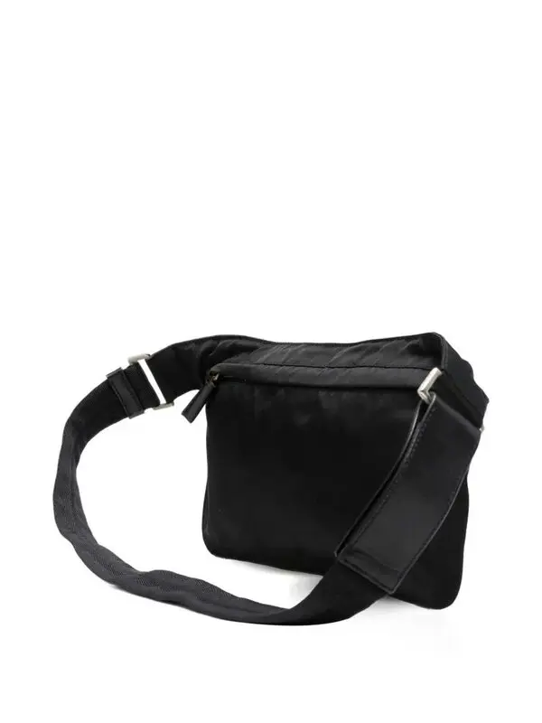 Prada 1990s Enamel Triangle Logo Belt Bag