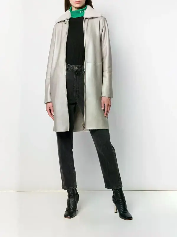 MANZONI 24 Mink Fur Collar Coat