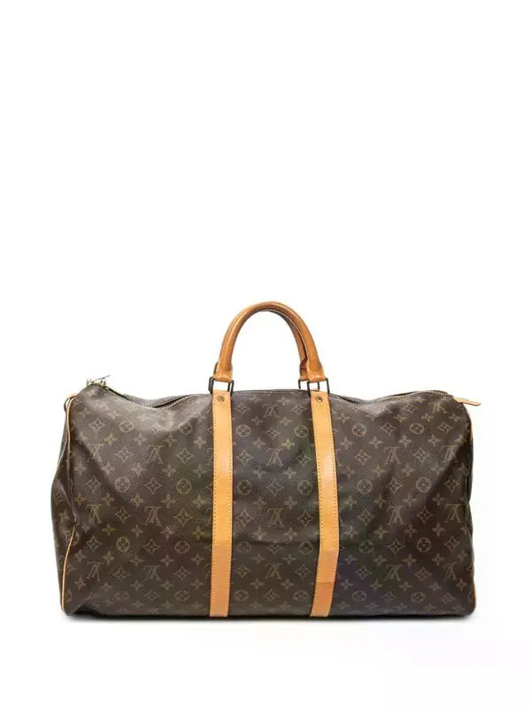 LOUIS VUITTON 55 Keepall Monogram Canvas Travel Bag - Brown