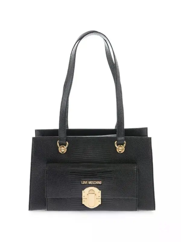 Moschino Logo-plaque Shoulder Bag - Black