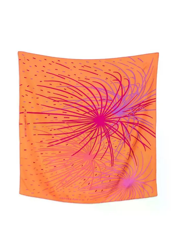 Hermès 2010s Pluie D'étincelles Scarf - Orange