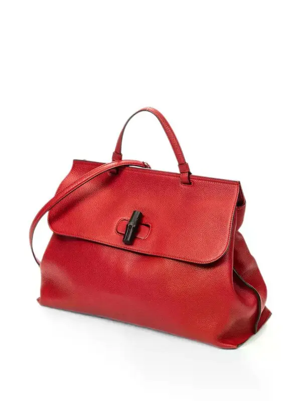 Gucci Large Bamboo Daily Tote Bag - Red