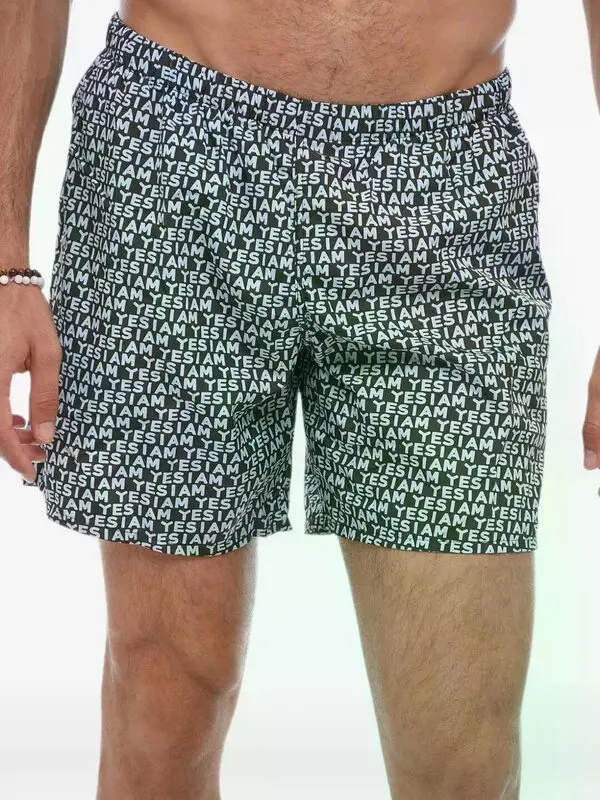 YES I AM Logo-print Swim Shorts - Black