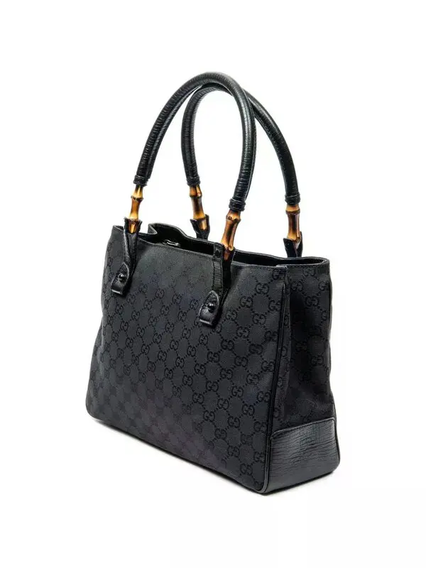Gucci Bamboo Gg Canvas Tote Bag