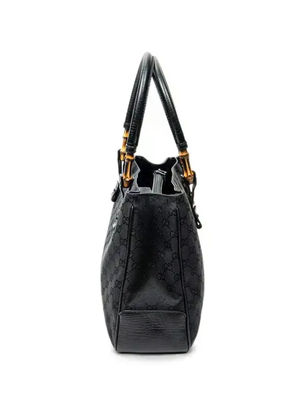 Gucci Bamboo Gg Canvas Tote Bag