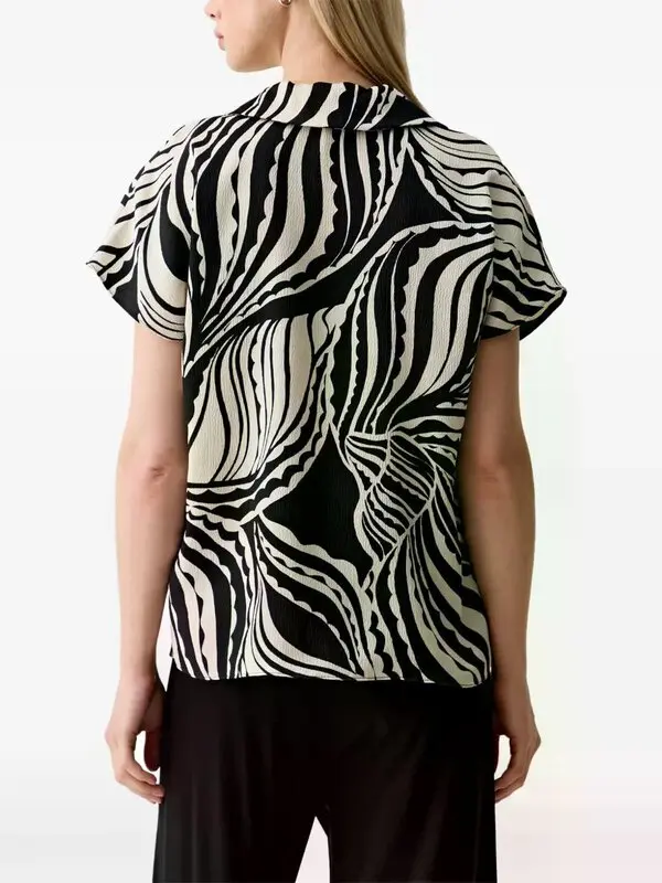 Joseph Ribkoff Abstract-print Short-sleeve Blouse - Black