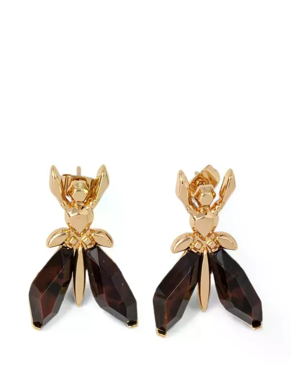 Patrizia Pepe Fly-motif Drop Earrings - Gold