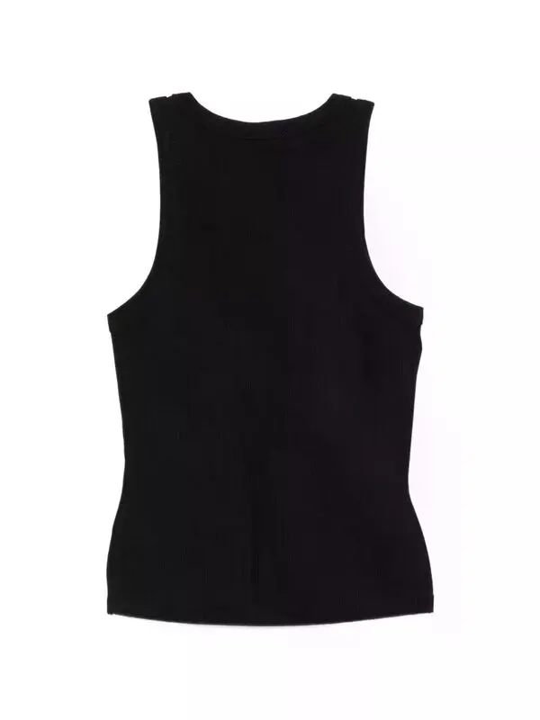 MC2 SAINT BARTH Ada Logo-patch Ribbed Tank Top - Black