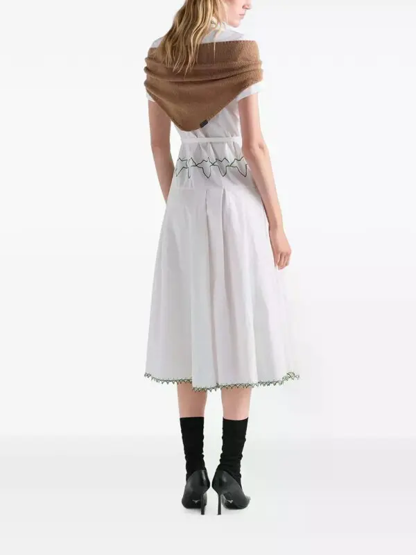 Prada Embroidered Old Reps Cloth Dress - White
