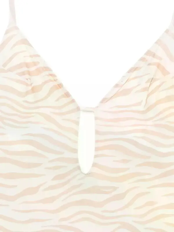 MC2 SAINT BARTH Zebra Print V-neck Swimsuit
