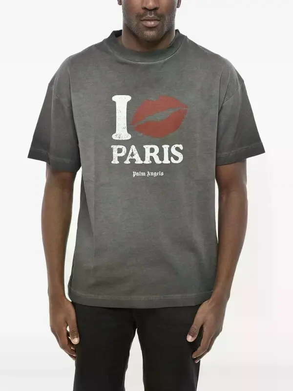 Palm Angels Logo-print Cotton T-shirt - Grey