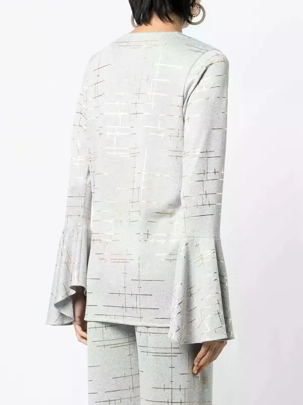 BAMBAH Metallic-print V-neck Blouse