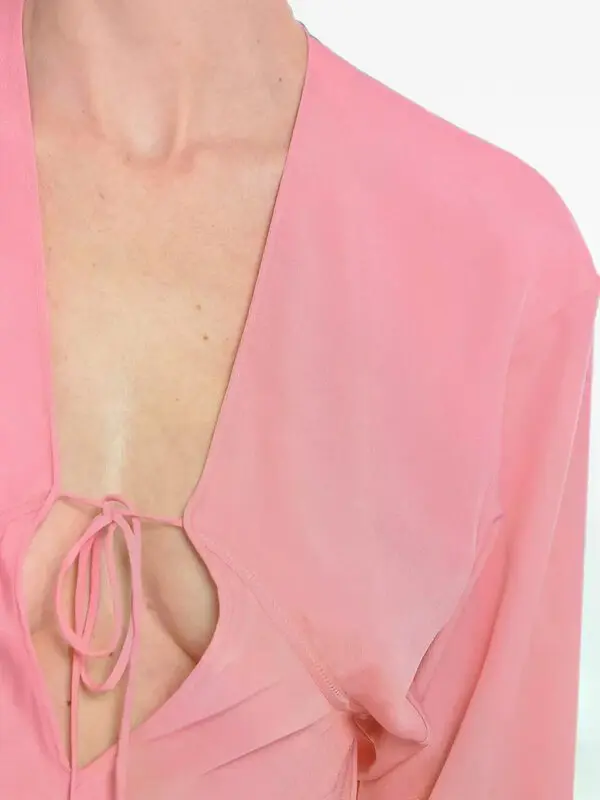 SUPER BLOND Cut-out Long Sleeve Midi Dress - Pink