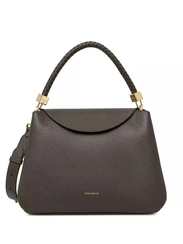 COCCINELLE Medium Tiggy Braided-handle Leather Tote Bag - Brown