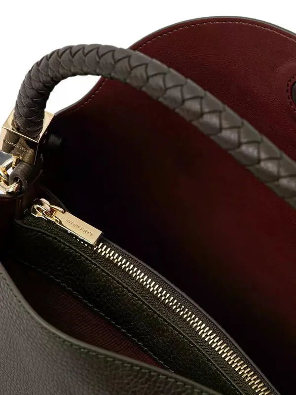 COCCINELLE Medium Tiggy Braided-handle Leather Tote Bag - Brown