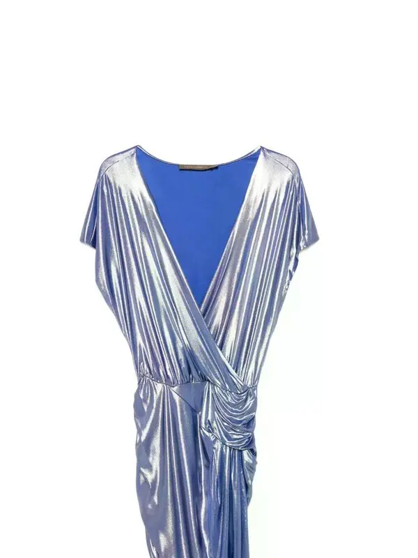 SIMONA CORSELLINI Metallic-finish Ruched Mini Dress