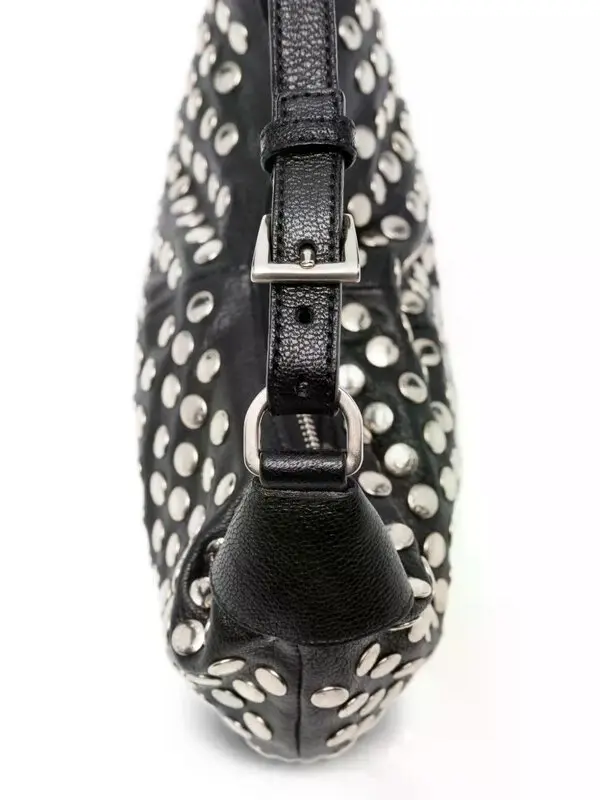 Prada 2000s Studded Leather Tote Bag - Black