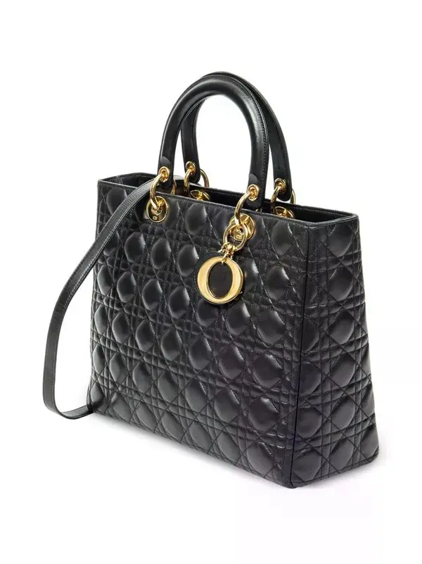 Dior Large Lady Cannage Tote Bag - Black