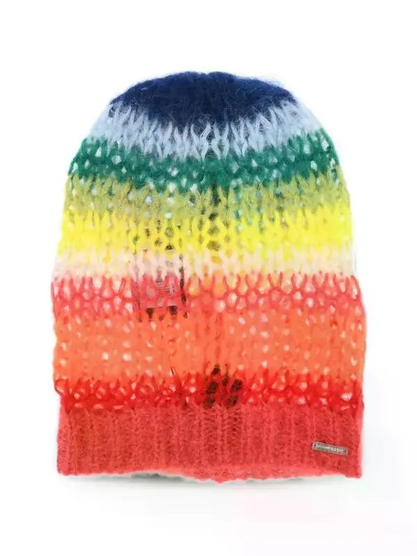 Dsquared2 Ombré Open-knit Beanie Hat - Red