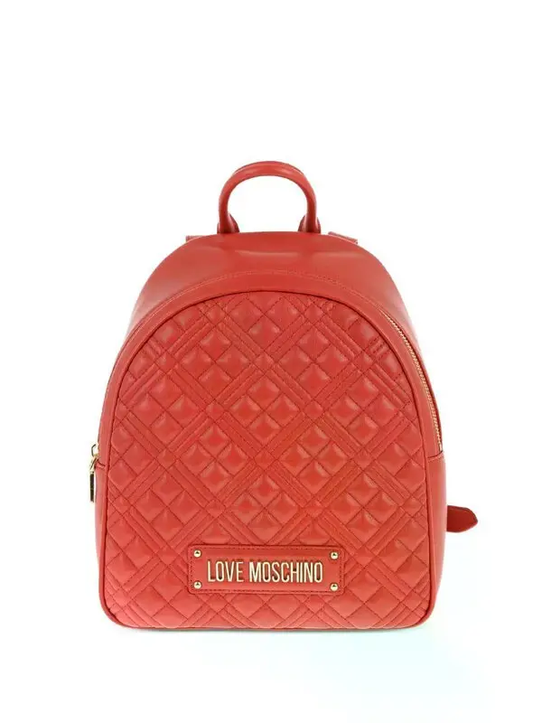 Moschino Quilted Logo-detail Backpack - Red