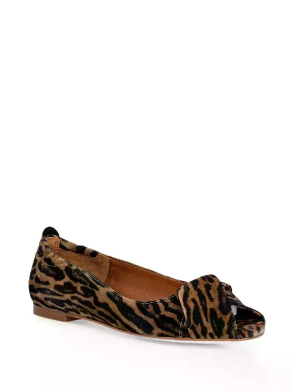 BILLI BI Leopard Print Peep-toe Pumps