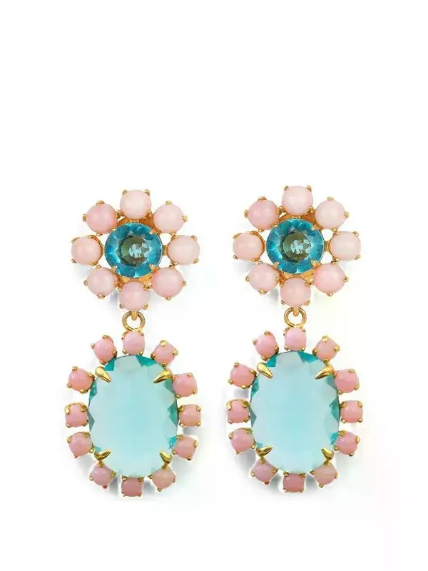 BOUNKIT JEWELRY Quartz And Opal Drop Earrings - Gold