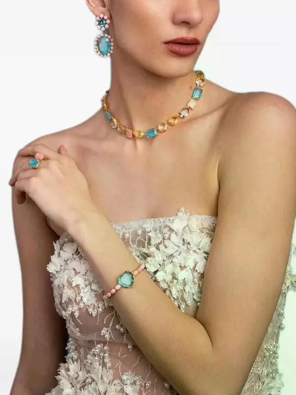 BOUNKIT JEWELRY Quartz And Opal Drop Earrings